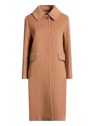 Cinzia Rocca Single-breasted Wool Blend Coat - Beige