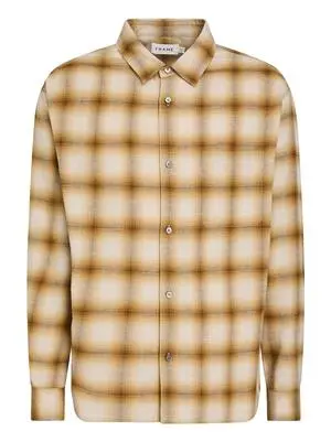 FRAME Checked Cotton And Woolblend Flannel Shirt - Light Brown