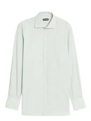 TOM FORD Checked Cotton Shirt - Light Green