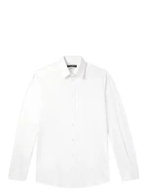 Dolce & Gabbana Slimfit Cottonblend Poplin Shirt - White