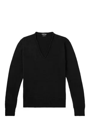 TOM FORD Slim Fit Cashmere And Silk-blend Sweater - Black