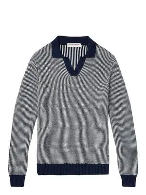 Orlebar Brown Horton Cotton Polo Sweater - Navy