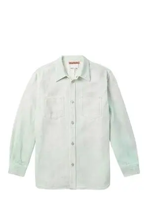 Acne Studios Karto U Traffic Distressed Denim Shirt - Mint