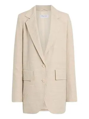 Max Mara Crinkled Wool Blazer - Beige