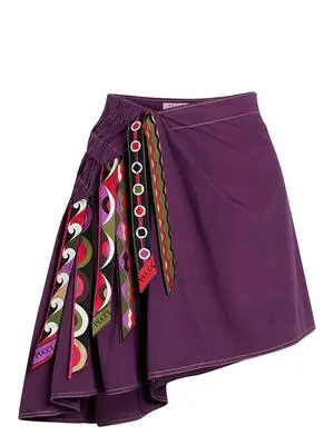 Emilio Pucci Asymmetric Printed Silk Mini Skirt - Violet