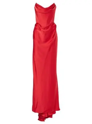 VIVIENNE WESTWOOD Off-the-shoulder Satin Gown - Red