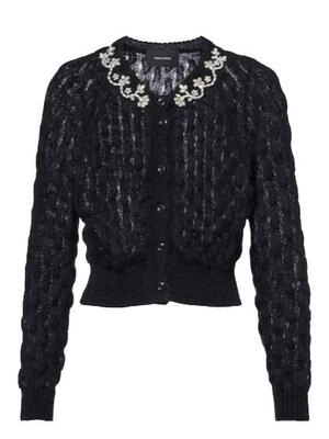 Simone Rocha Embellished Mohair-blend Cardigan - Black