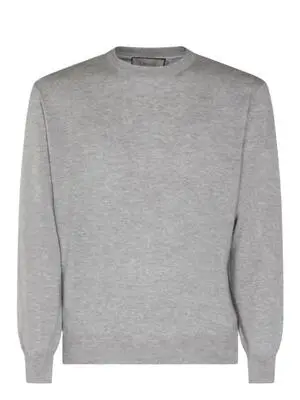 Canali Crew Neck Cashmere Sweater - Grey