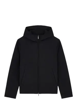 Emporio Armani Seersucker Blouson Jacket With Down And Feather Padding - Black