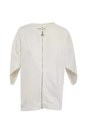 Elisabetta Franchi Oversized Zip-front Jacket - Neutrals