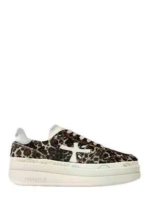 Premiata Leopard-print Platform Sneakers - Brown