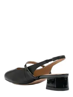 ADRIANNA FERETTI Slingback Pumps With Gold-tone Button Detail - Black