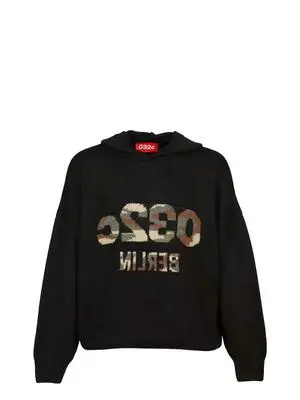 032C Camouflage Pattern Hoodie - Black