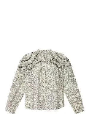 MARANT ETOILE Christa Polka-dot Cotton Top - Neutrals