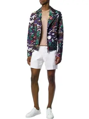 Dsquared2 Tropical Print Biker Jacket - Multicolour