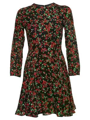 Valentino Garavani Floral-print Silk Mini Dress - Black