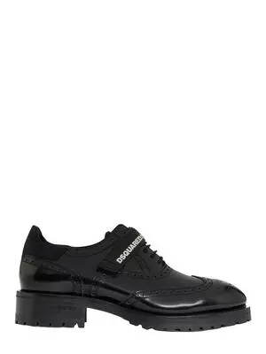 Dsquared2 Leather Oxford Shoes With Lug Sole - Black
