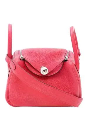 Hermès 2020 Clemence Mini Lindy Crossbody Bag - Pink
