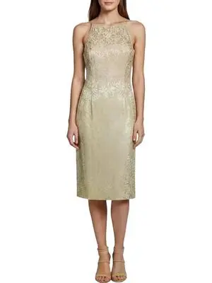 Escada Sleeveless Jacquard Midi Dress - Neutrals