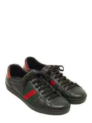 Gucci Ace Web Stripe Sneakers - Black