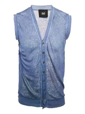 Dolce & Gabbana Ombré-effect V-neck Sweater Vest - Blue