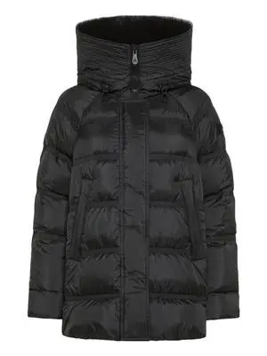 Peuterey Hooded Down Puffer Jacket With Detachable Fox Fur Trim - Black