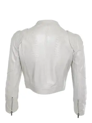 Celine Cropped Leather Jacket - White