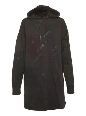 Roberto Cavalli Oversized Logo Print Hoodie - Black