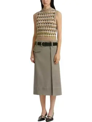 Marni Virgin Wool Midi Skirt - Grey