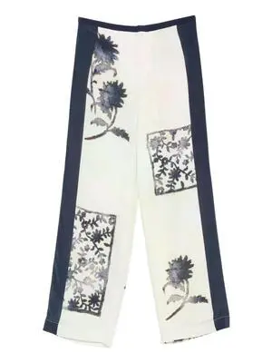 SIR. Floral Print Wide Leg Trousers - Neutrals