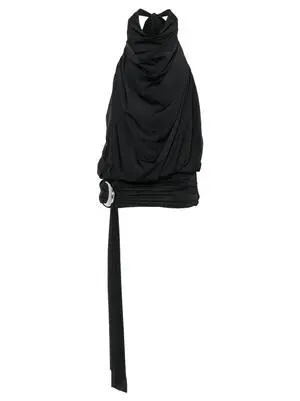 DE LA VALI Vida Ruched Detail Mini Dress - Black