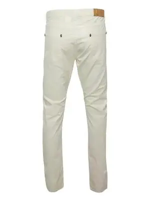 ROBERTO CAVALLI Cavalli Class Cream White Slim Fit Trousers