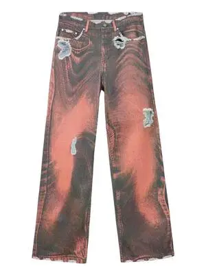 Camper Distressed Denim Jeans - Red