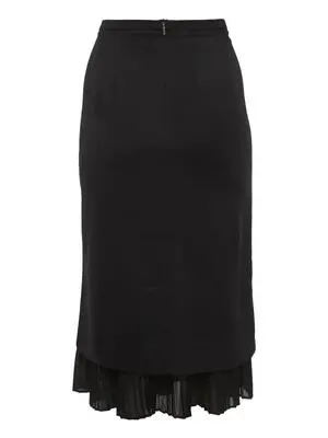 Max Mara Plissé-trim Pencil Midi Skirt - Black