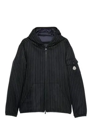 Moncler Pinstripe Hooded Jacket - Blue