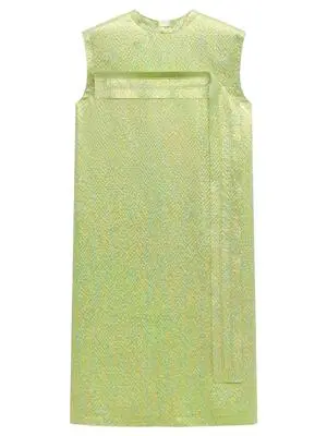 Marni Silk Cloqué Dress With Bloomline Print - Green