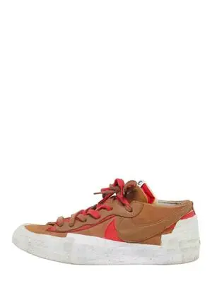 Nike X Sacai Blazer Leather And Suede Lace Up Sneakers - Brown