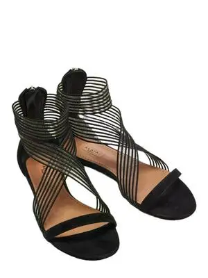 Alaïa Mesh Ankle-strap Sandals - Black
