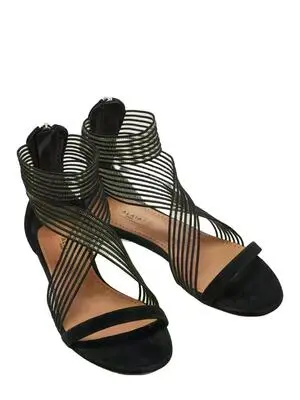 Alaïa Mesh Ankle-strap Sandals - Black