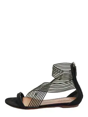Alaïa Mesh Ankle-strap Sandals - Black