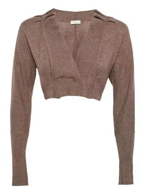 Brunello Cucinelli Cropped Knit Cardigan - Brown