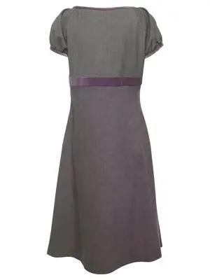 Valentino Garavani Empire Waist Dress With Velvet Trim - Grey