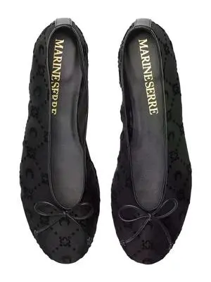 MARINE SERRE Moonogram Mesh Ballet Flats - Black