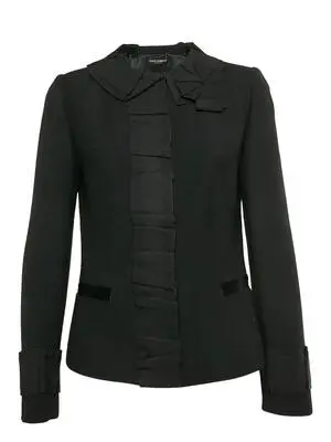 Dolce & Gabbana Wool Ruffle Trim Jacket - Black