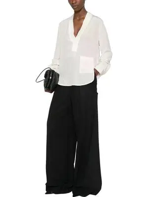 Victoria Beckham V-neck Silk Blouse - Neutrals
