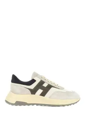 Hogan Hyperlight Suede And Leather Sneakers - Grey