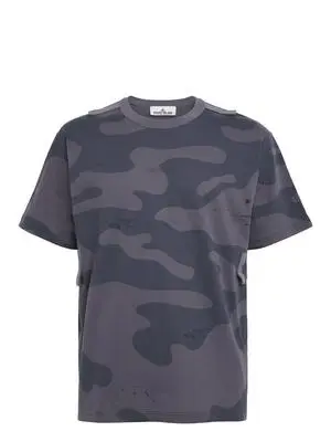 Stone Island Oversized Camouflage Print T-shirt - Grey