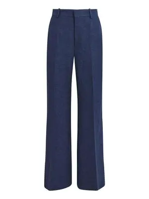 Polo Ralph Lauren Linen-cotton Wide Leg Trousers - Blue