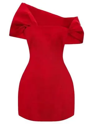 OCCLEUS One-shoulder Ruffled Mini Dress - Red