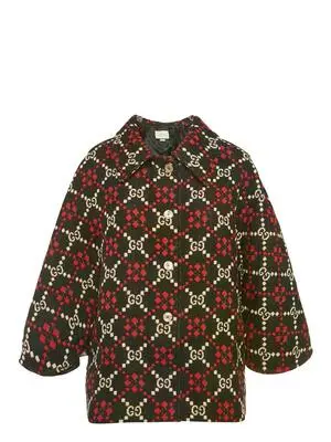 Gucci Gg Diamond Wool Jacket - Black